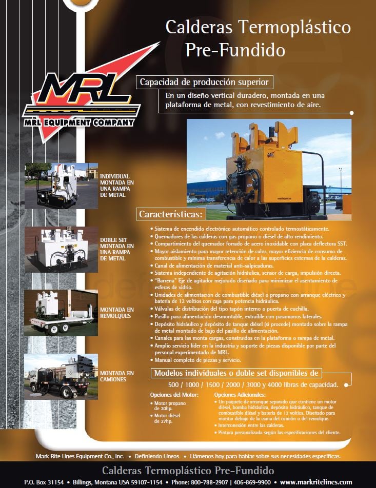 ThermoPro Pre-Melter Kettles Equipment | MRL Equipment Company, Inc.